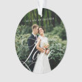 Modern Love Script Newlywed Full Photo Keepsake Ornament | Zazzle