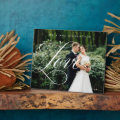 Modern Love Script Newlywed Full Photo Keepsake Plaque | Zazzle