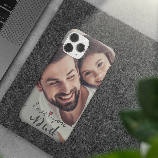 Modern love you dad photo iPhone case | Zazzle