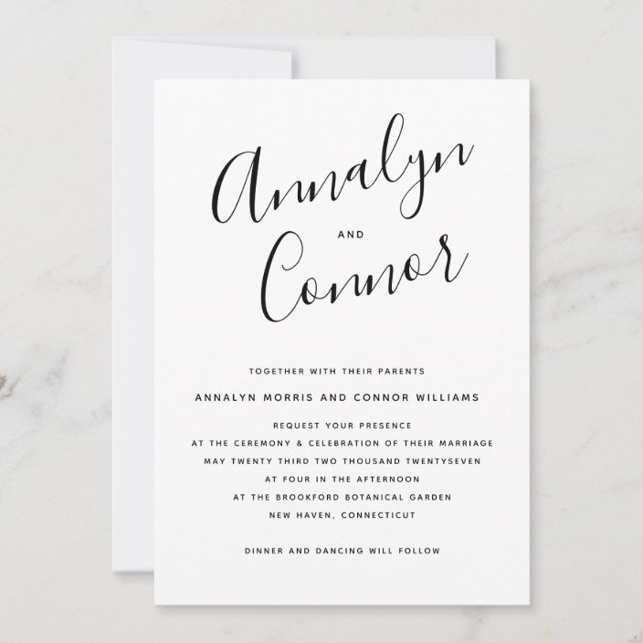 Modern Luxe Script | Stylish Minimal Wedding Invitation | Zazzle.com