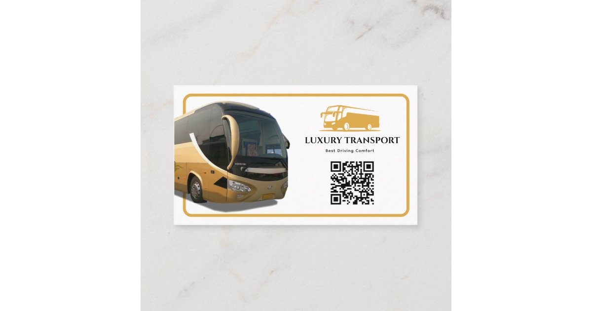 Modern Luxury Bus Company | Gold Business Card | Zazzle