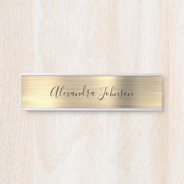 Modern Luxury Gold Business Foil Modern Door Sign | Zazzle