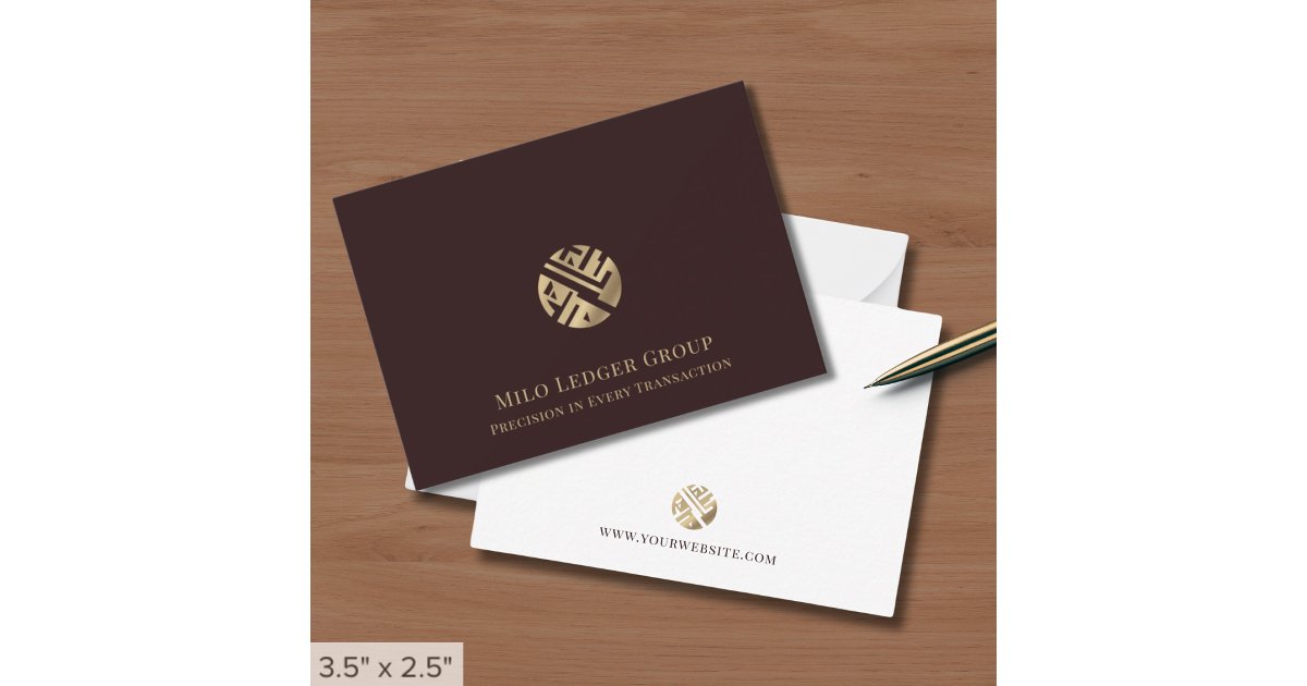 Modern Luxury Gold Logo Note Card | Zazzle