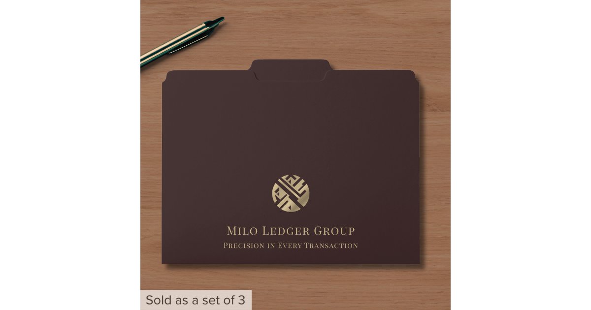 Modern Luxury Logo File Folder | Zazzle