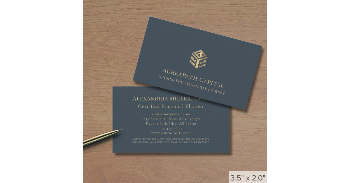 Modern Luxury Logo Wealth Management Business Card | Zazzle