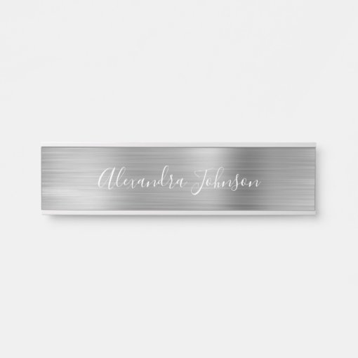 Modern Luxury Silver Business Foil Modern Door Sign | Zazzle