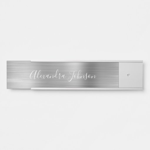 Modern Luxury Silver Business Foil Modern Door Sign | Zazzle