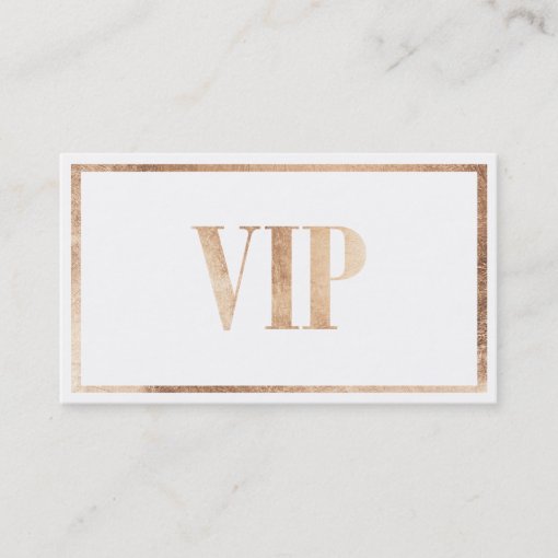 Modern luxury white rose gold VIP card club member | Zazzle