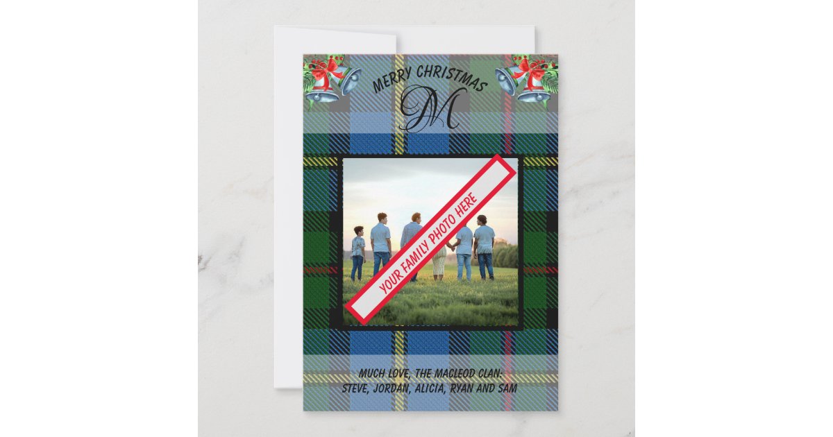 Modern MacLeod Clan's Tartan Photo Xmas Card | Zazzle