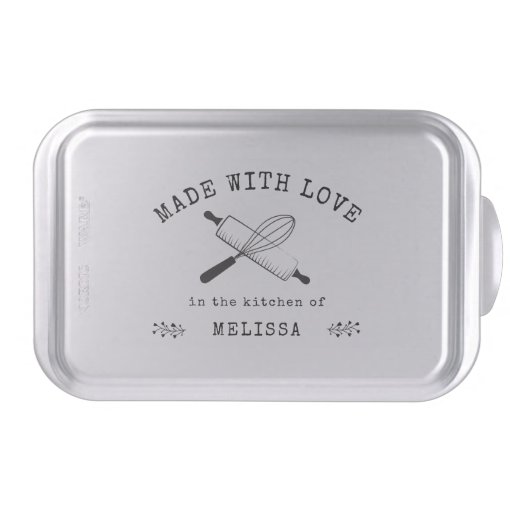 Modern Made with Love Baking Kitchen Baker Trendy Cake Pan | Zazzle