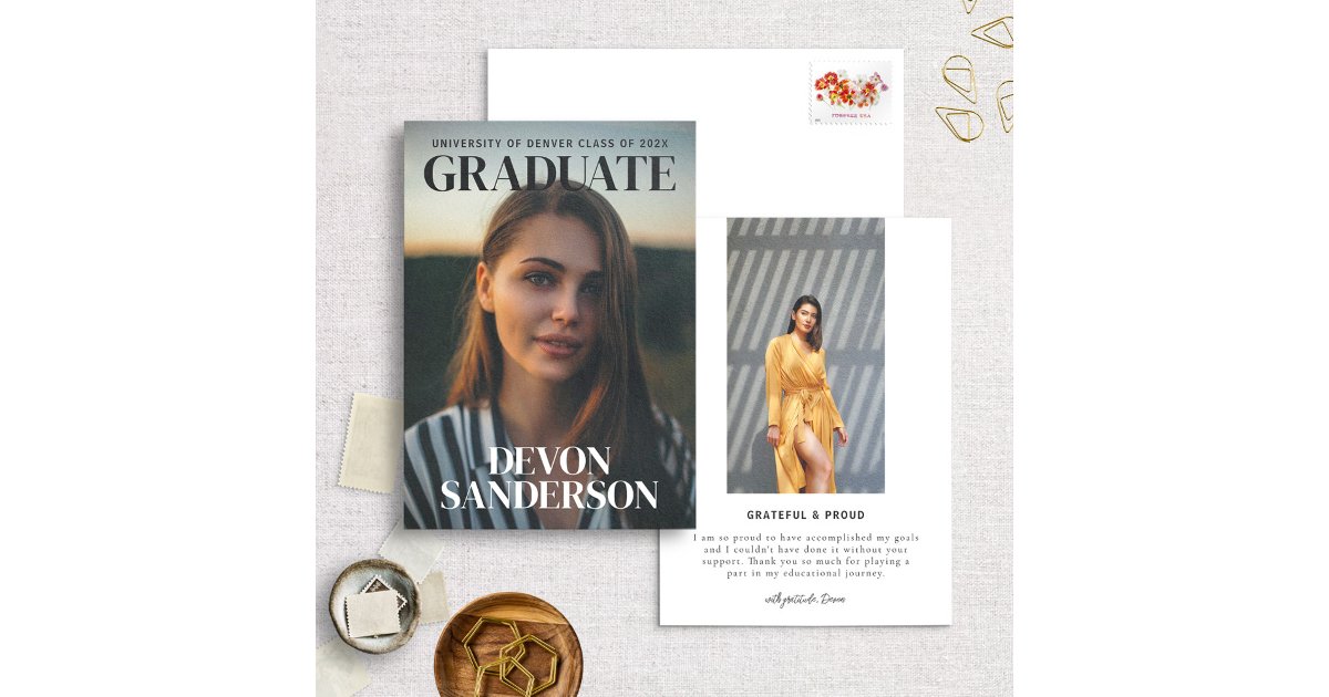 Modern Magazine Cover Graduation Announcement | Zazzle
