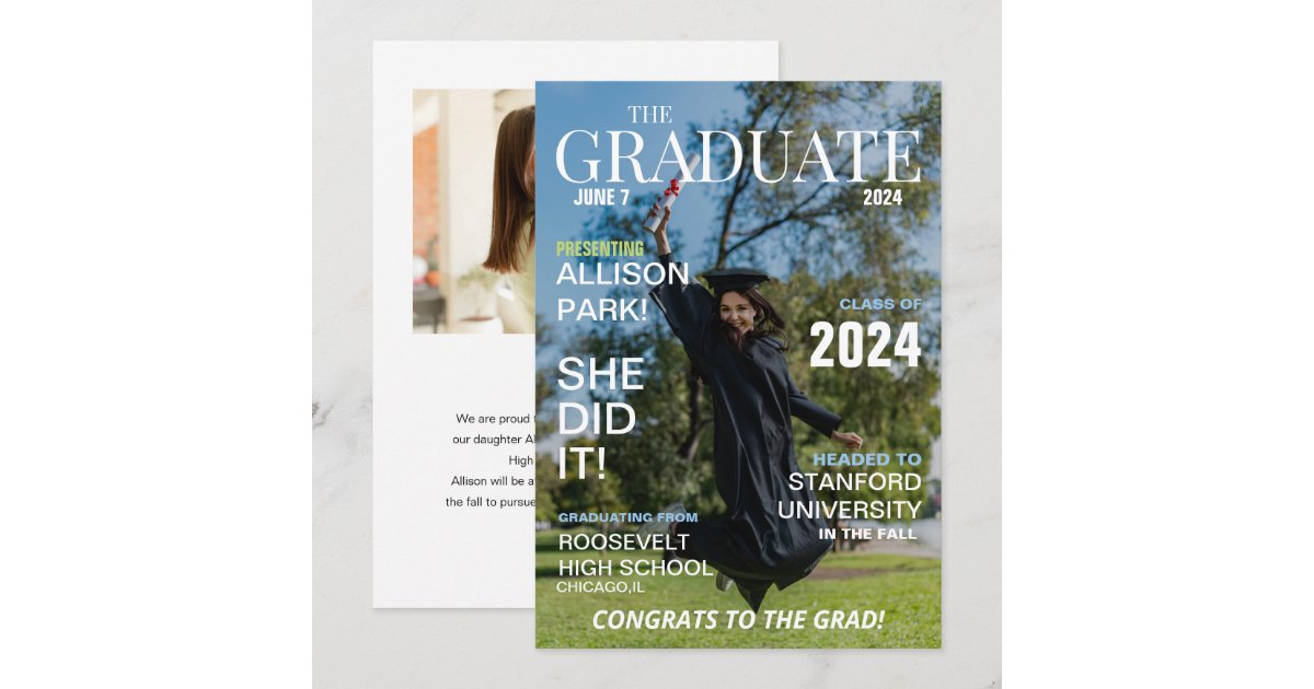 Modern Magazine Photo Graduation Announcement | Zazzle