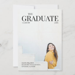 Modern Magazine Photo Graduation Invitation | Zazzle