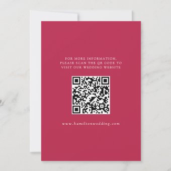 Modern Magenta 3 Photo QR Code Save The Date | Zazzle