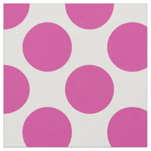 Custom Magenta Polka Dots on Blue Pattern Fabric | Zazzle