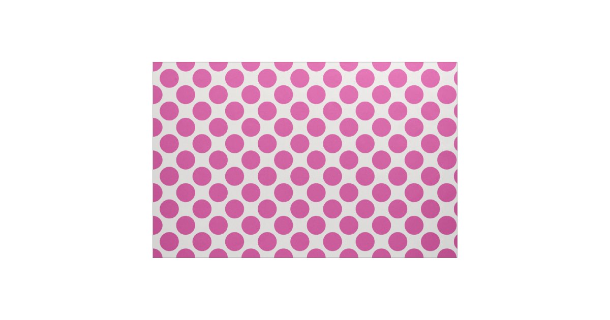 Modern Magenta and White Large Polka Dots Fabric | Zazzle
