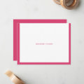 Modern Magenta Border Name Stationery Note Card | Zazzle