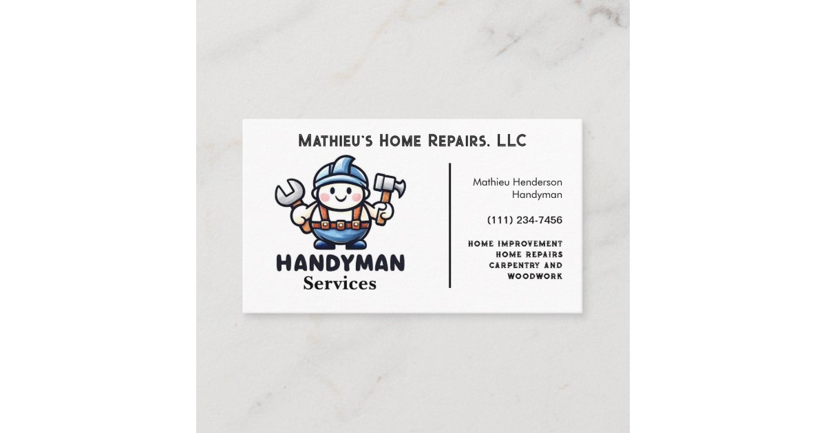 Modern Maintenance Handyman Business Card | Zazzle