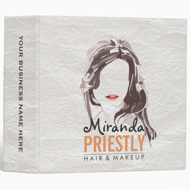 Modern Makeup Artist and Hair Stylist Beauty Salon Binder | Zazzle
