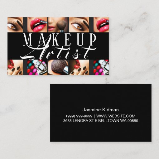 Modern MakeUp Artist Cosmetology Business Card | Zazzle