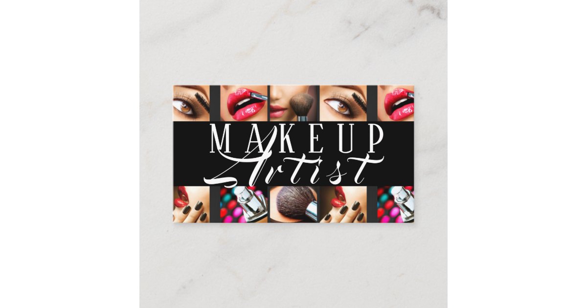 Modern MakeUp Artist Cosmetology Business Card | Zazzle