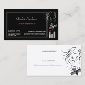 Modern Makeup artist stylist appointment Business Card | Zazzle