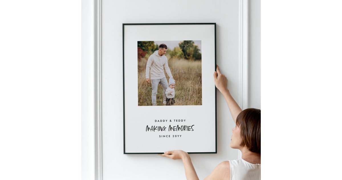 Modern making memories photo gift poster | Zazzle