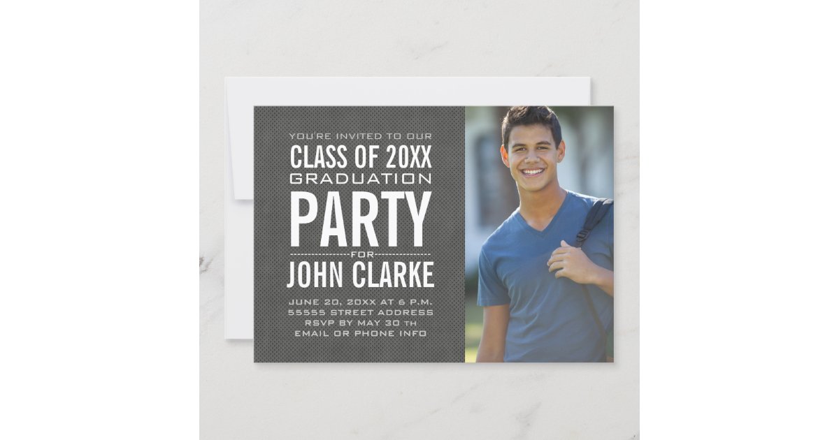 MODERN MALE GRAD | GRADUATION PARTY INVITATION | Zazzle