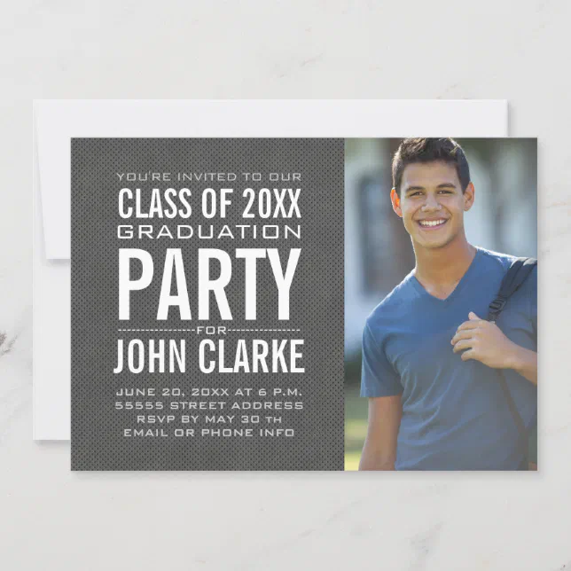 MODERN MALE GRAD | GRADUATION PARTY INVITATION | Zazzle
