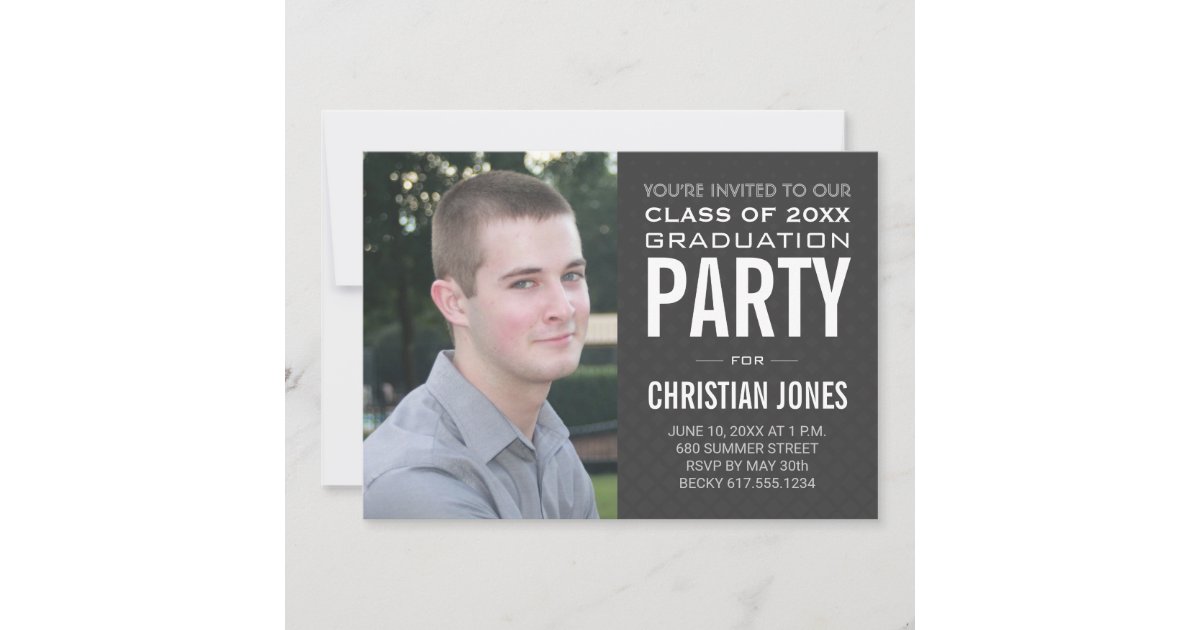 Modern Male Grad | Graduation Party Invitation | Zazzle