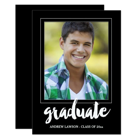 Modern Male Photo Frame Graduation Party Invite | Zazzle.com