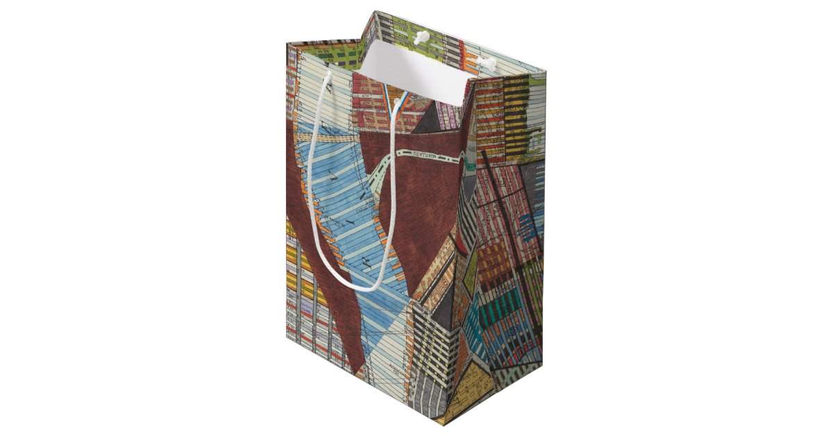 Modern Map of New York II Medium Gift Bag | Zazzle