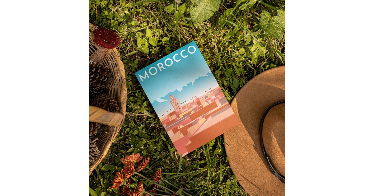 Modern Marakesh Travel Postcard | Zazzle