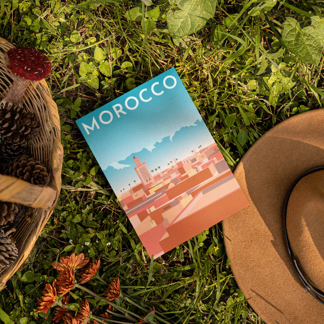 Modern Marakesh Travel Postcard | Zazzle