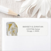 Modern Marble and Gold Wedding Address Label | Zazzle