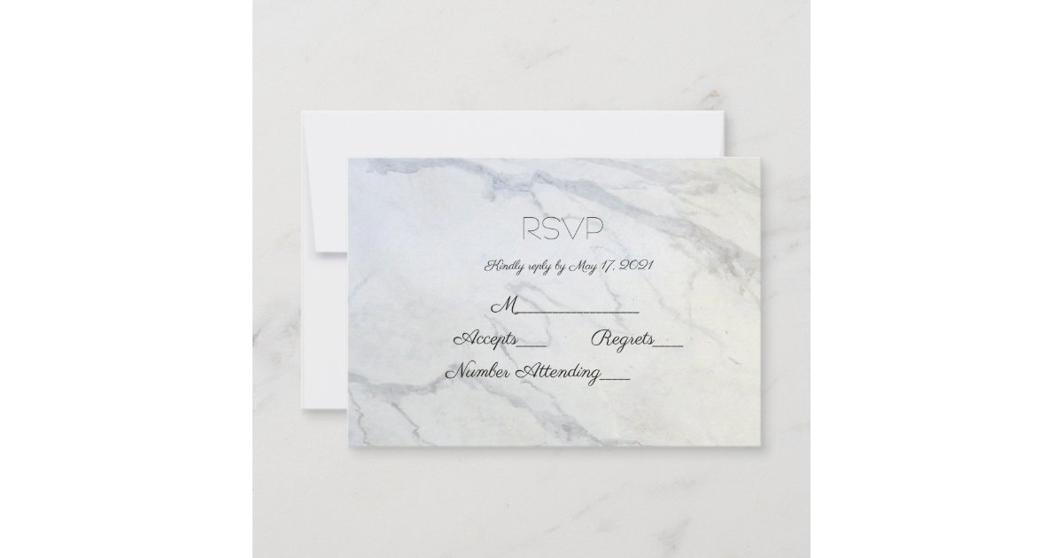 Modern Marble Background RSVP Card | Zazzle