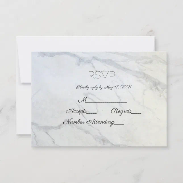 Modern Marble Background RSVP Card | Zazzle