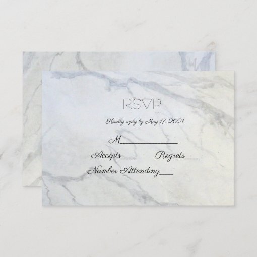 Modern Marble Background RSVP Card | Zazzle