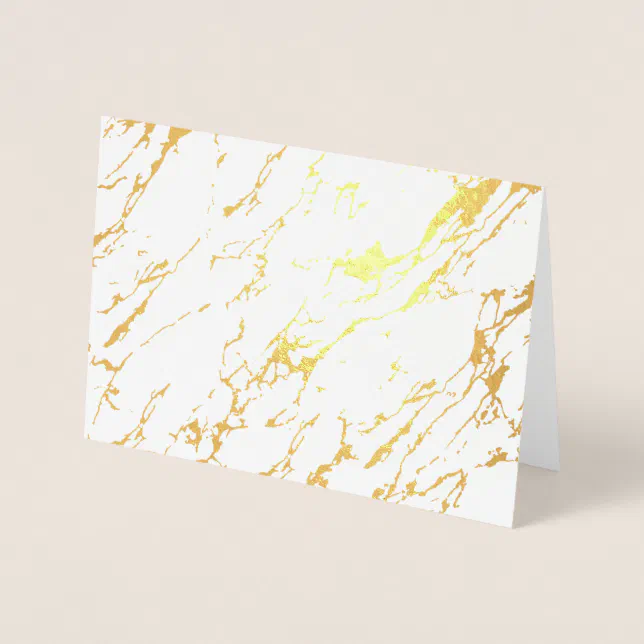 Modern Marble Blank Real Gold Foil Greeting Card | Zazzle