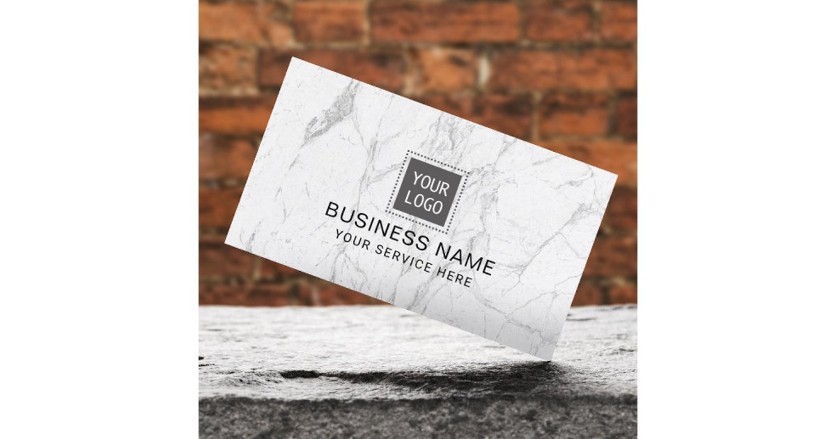 Modern Marble Corporate Custom Logo #2 Business Card | Zazzle