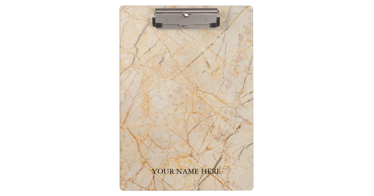 Modern Marble Designer Personalized Clipboard | Zazzle