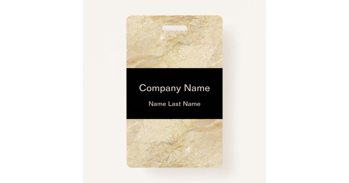 Modern Marble Pattern Employee Design Badge | Zazzle