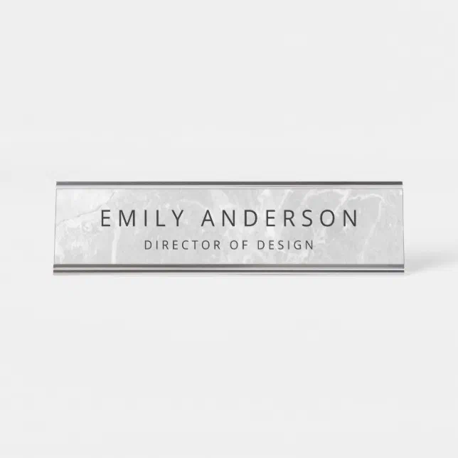 Modern Marble Personalized Desk Name Plate | Zazzle