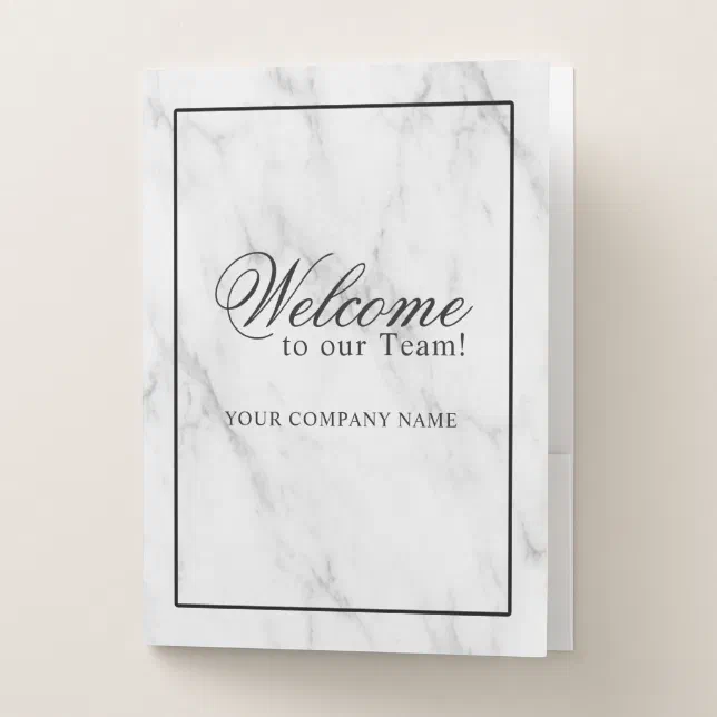 Modern Marble Professional Welcome Packet Pocket Folder | Zazzle