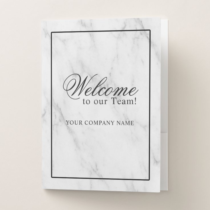 Modern Marble Professional Welcome Packet Pocket Folder | Zazzle