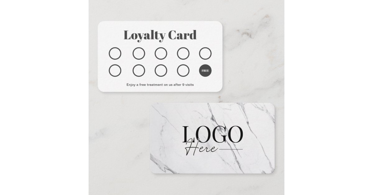 Modern Marble Salon Customer Loyalty Punch Card | Zazzle