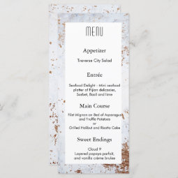 Modern Marble Texture Wedding Design MENU | Zazzle