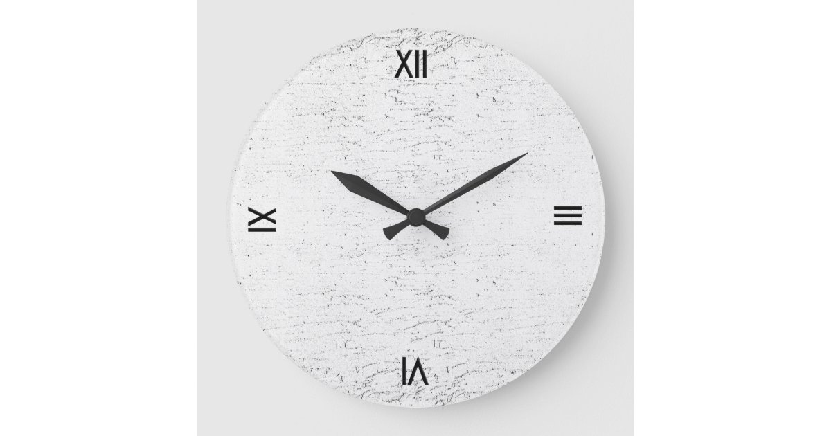 Modern Marble Textured Wall Clock | Zazzle