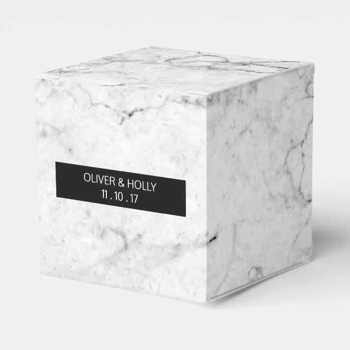 Modern marble wedding favor box | Zazzle.com