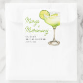 Modern Margs & Matrimony Cocktail Bridal Shower Square Sticker | Zazzle